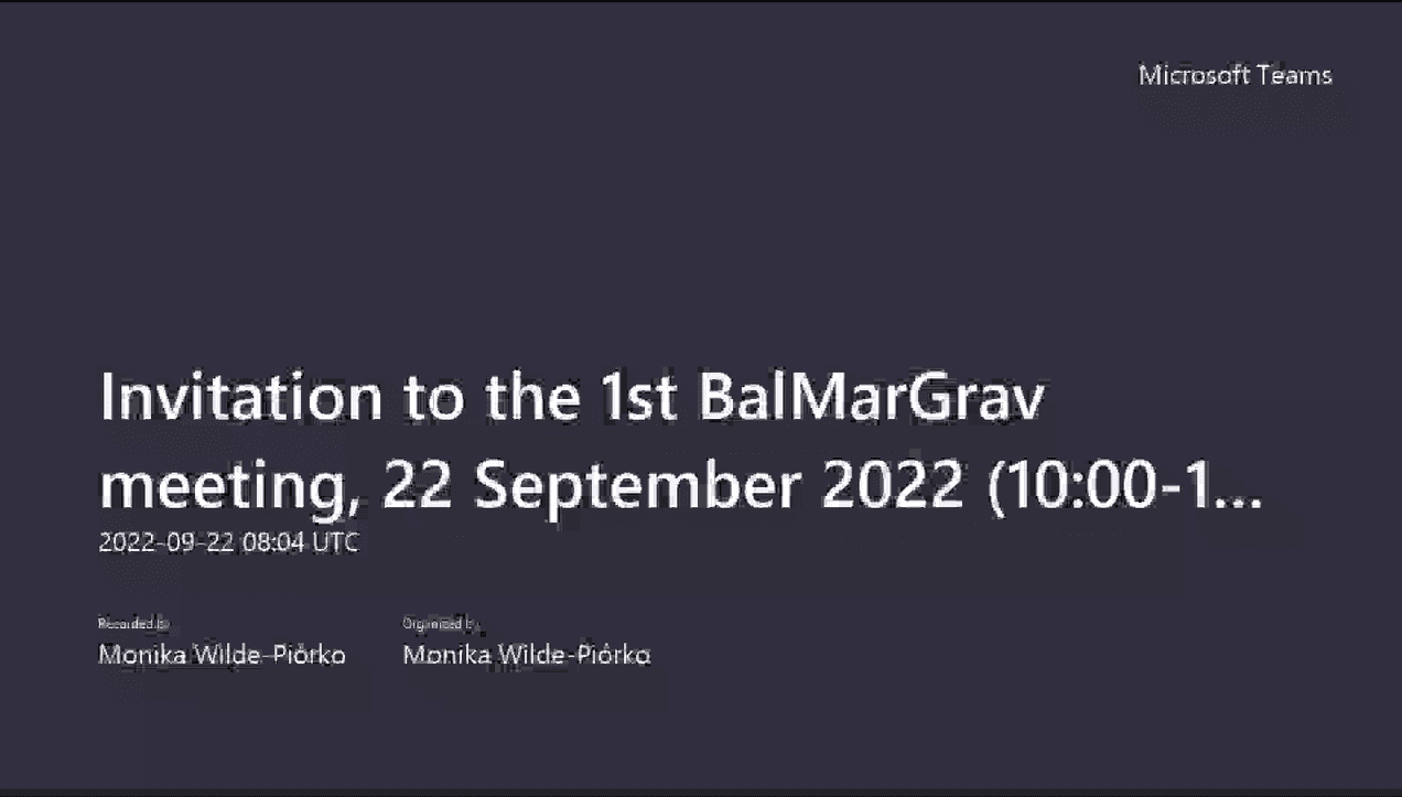 BalMarGrav: kick-off meeting - Interreg Baltic Sea Region