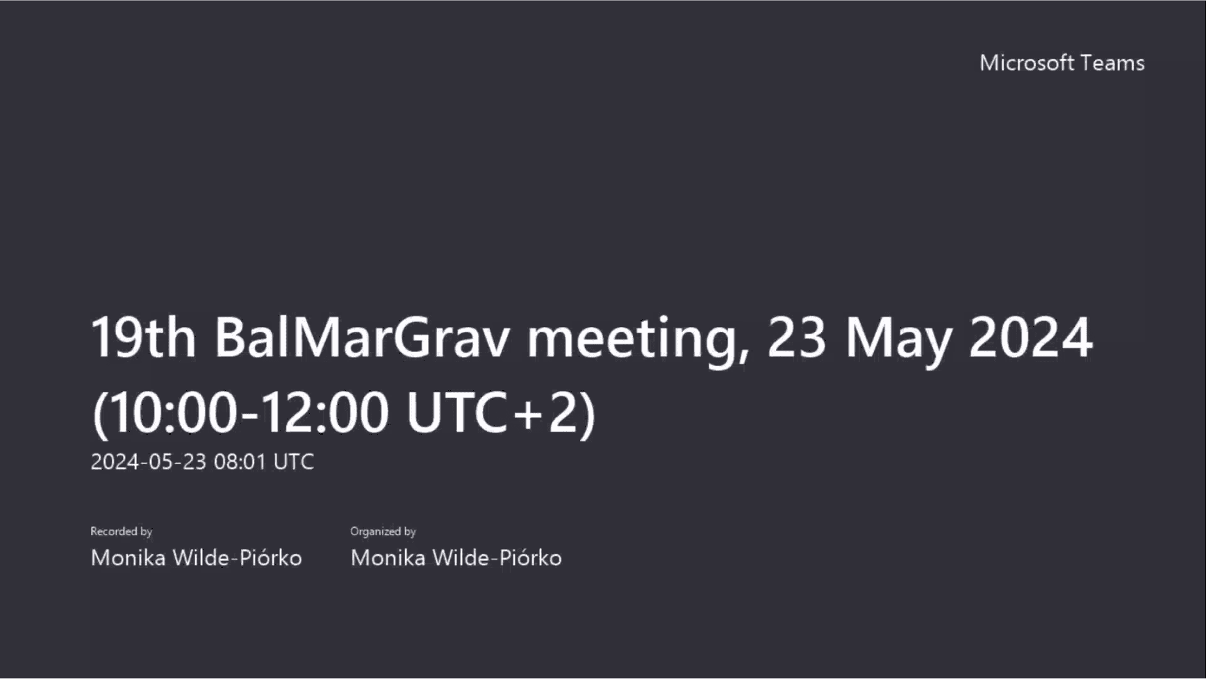 BalMarGrav: 19th on-line meeting - Interreg Baltic Sea Region