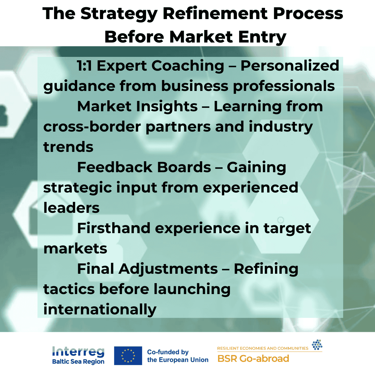 Fine-Tuning the Strategy Before Market Entry - Interreg Baltic Sea Region